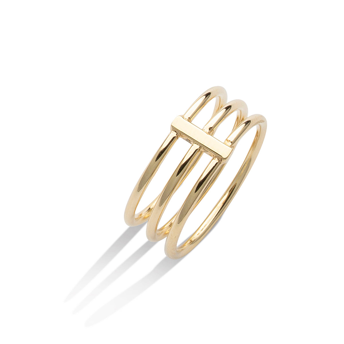 Gold Triple Row Ring – SaraBeJewelry